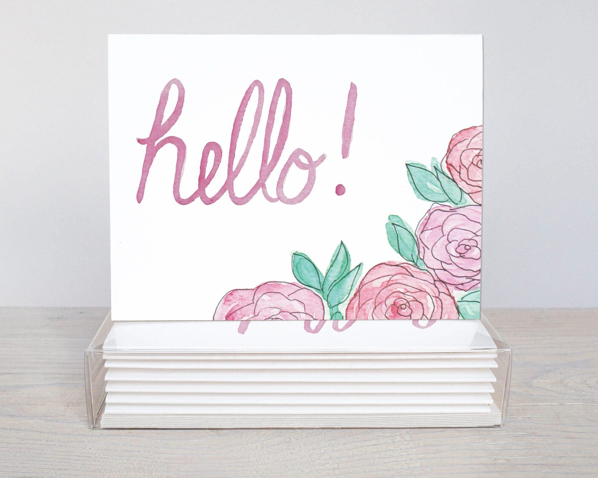 Beautiful Floral Hello Greeting Card | Free Shipping