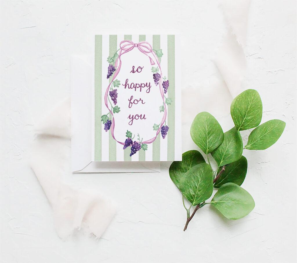 So Happy For You Card - White Clover Paper Co.