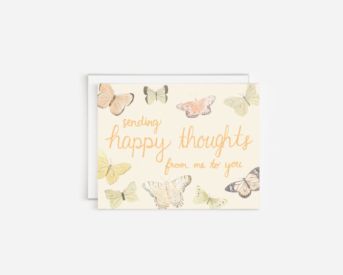 Sending Happy Thoughts Butterfly Greeting Card - White Clover Paper Co.