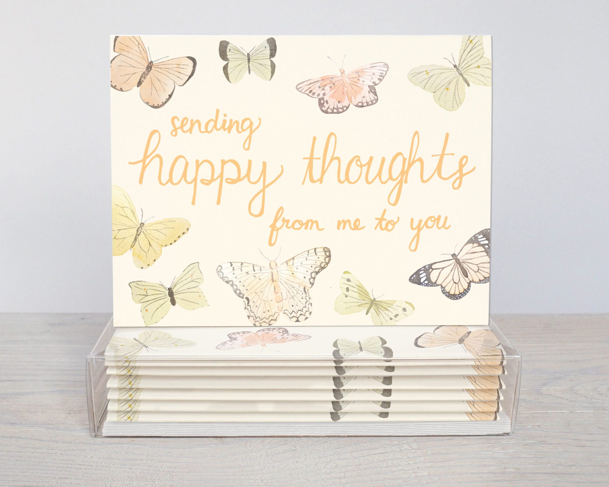 Sending Happy Thoughts Butterfly Greeting Card - White Clover Paper Co.