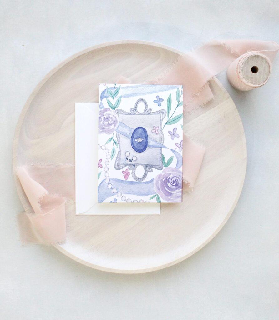 Purple Engagement Ring Card - White Clover Paper Co.