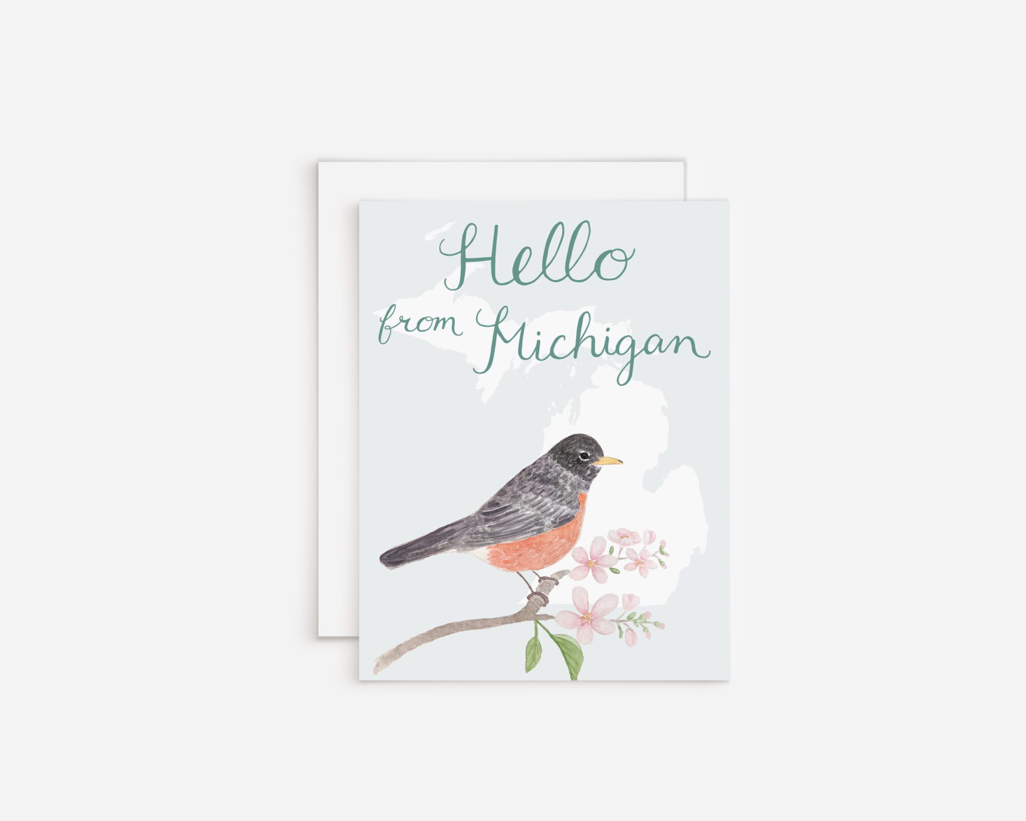 Hello From Michigan Greeting Card - White Clover Paper Co.