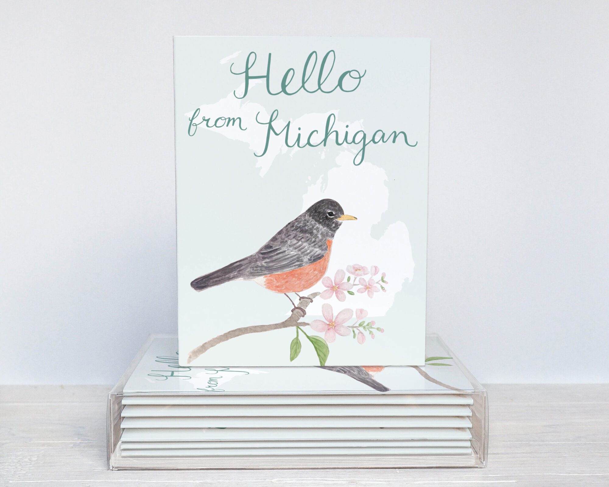 Hello From Michigan Greeting Card - White Clover Paper Co.
