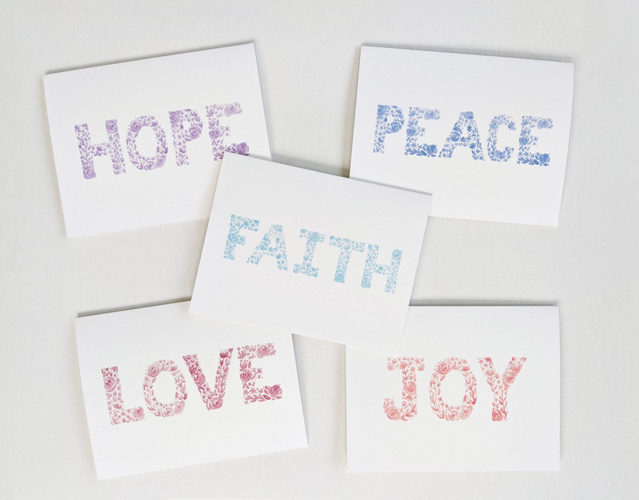 Faith, Hope, Love, Peace, and Joy | Variety Pack Of 10 Christian Cards ...