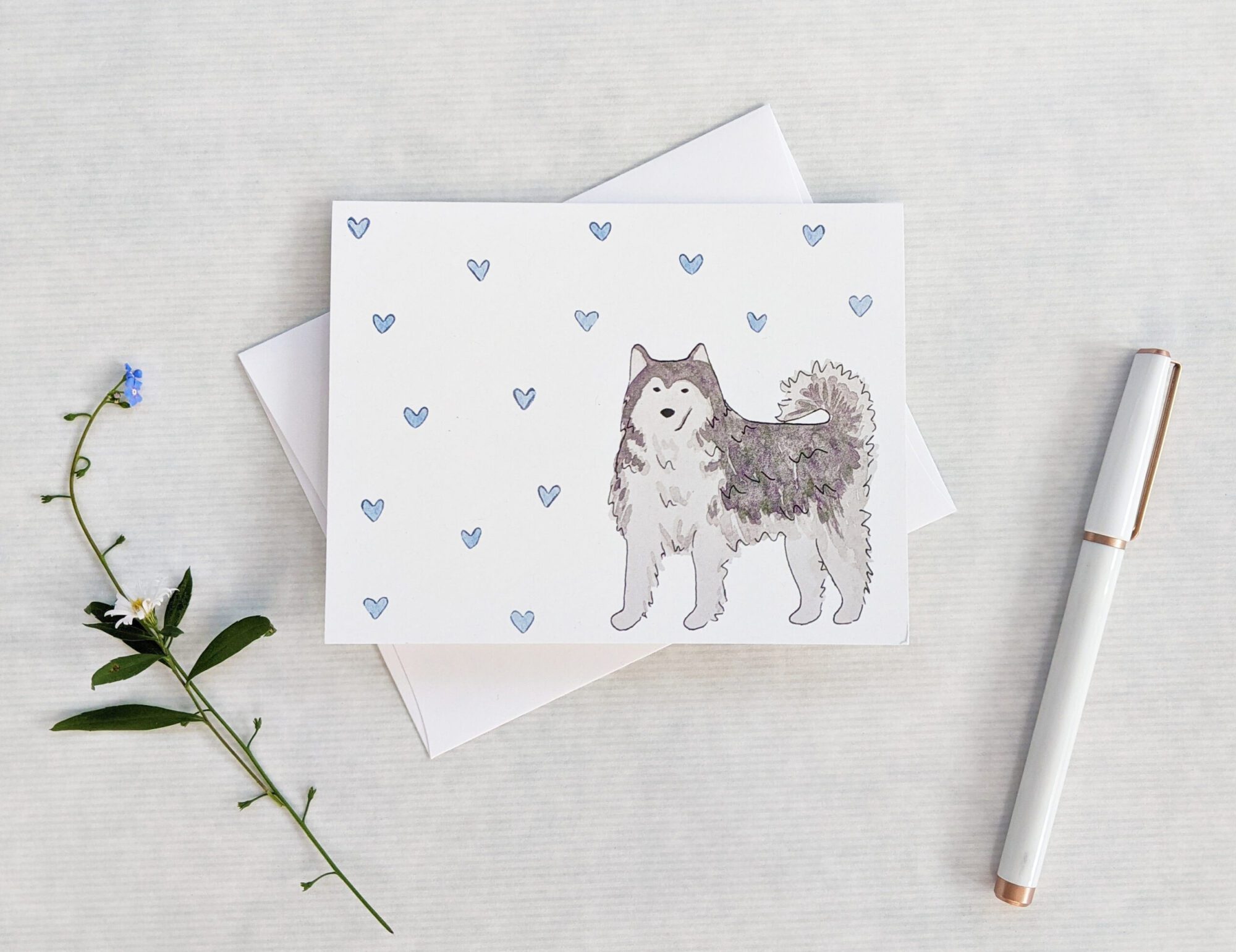 Siberian Husky Greeting Card - White Clover Paper Co.